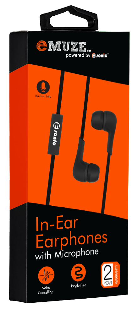 Rubber Earphone with microphone – Esonic
